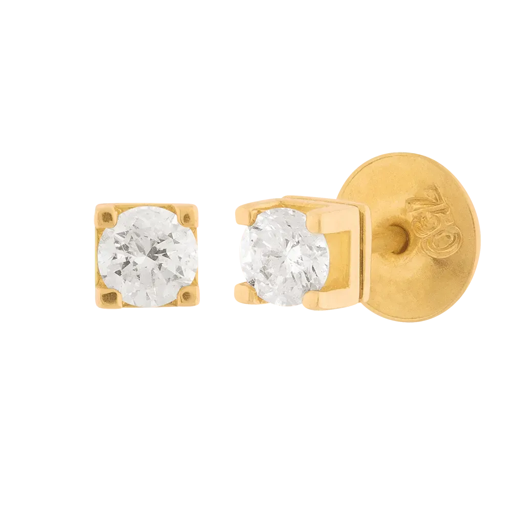Brinco Diamantes Ouro 18k 750 - Mega Dornier